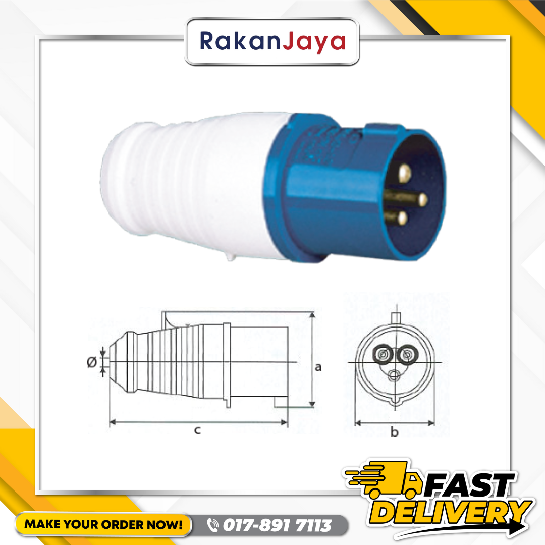 SUPAKU CEE 16A WEATHERPROOF PLUG & SOCKET – Rakan Jaya Hardware