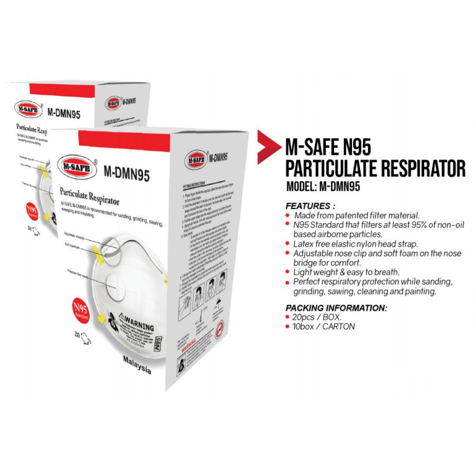 M-SAFE M-DMN95 N95 Standard Particulate Respirator Mask – Rakan Jaya ...